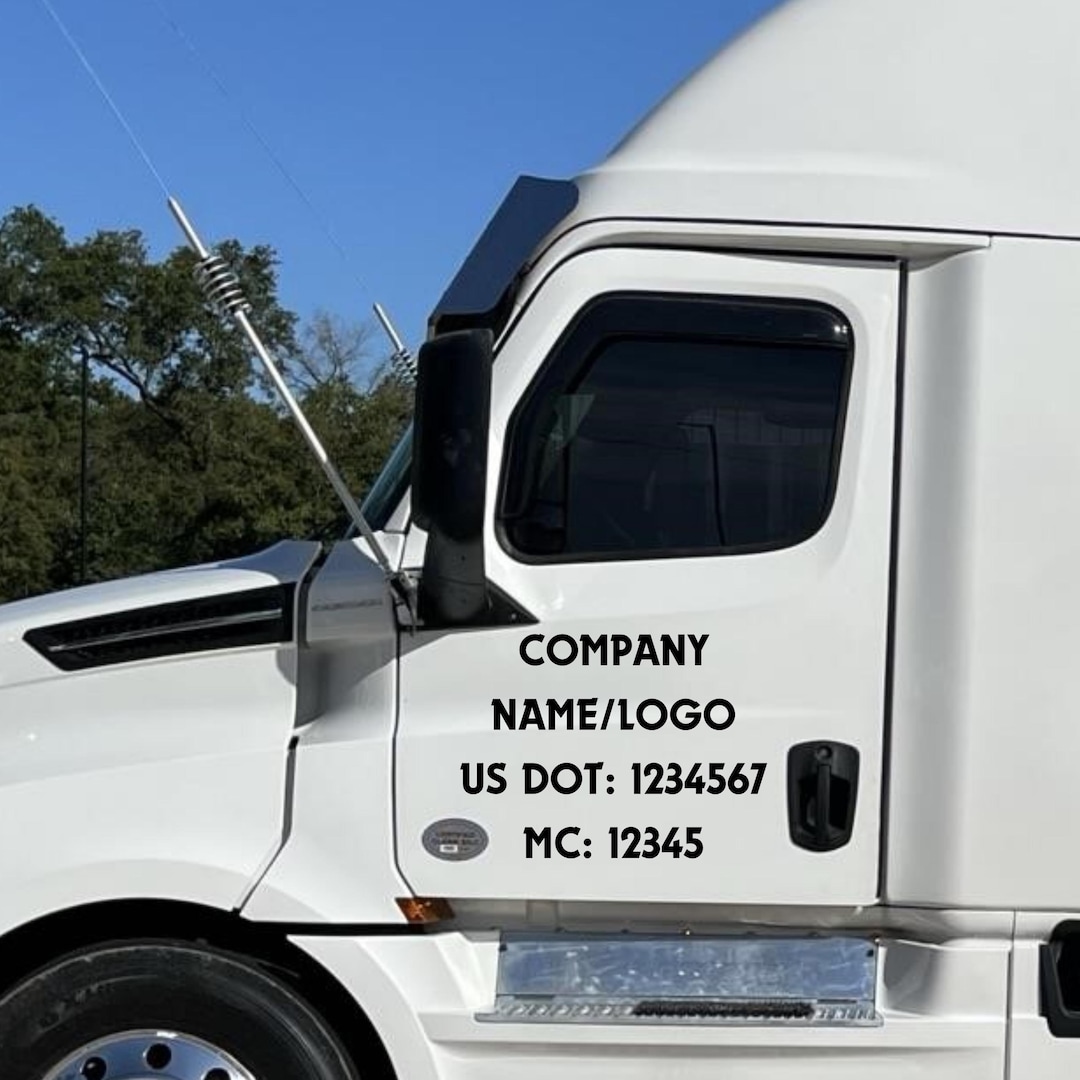 Custom Truck Door Decal, Semi Truck DOT, MC Number Decal, Semi Truck ...