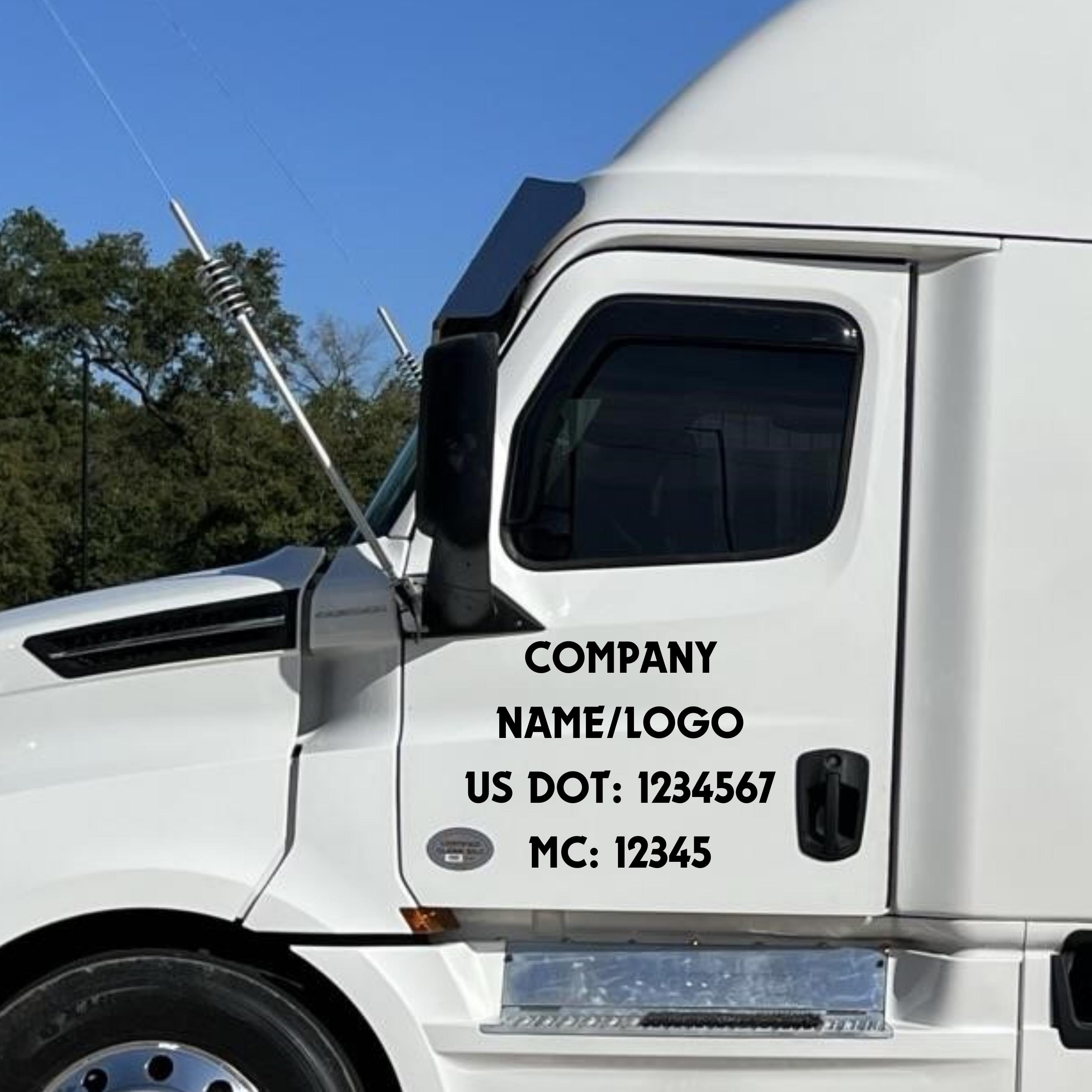 Custom Truck Door Decal, Semi Truck DOT, MC Number Decal, Semi Truck ...