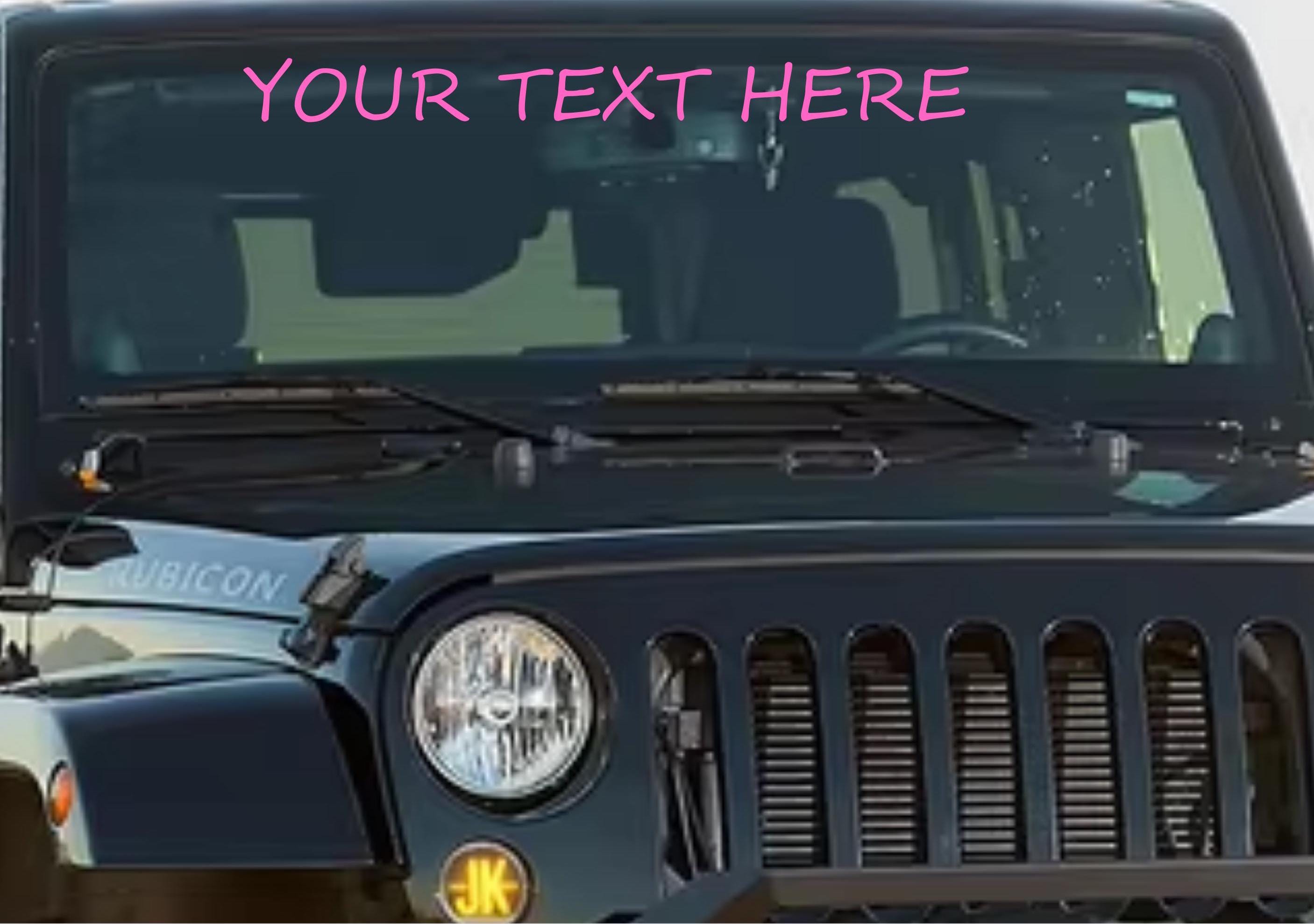 Personalized Windshield Text Decal, Custom Front Car Decal, Custom Car ...