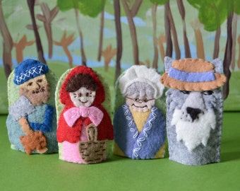 Little Red Riding Hood Finger Puppet Set - Etsy