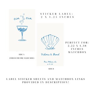 Editable Matchbook Favor Sticker Label Template, Personalized Event ...