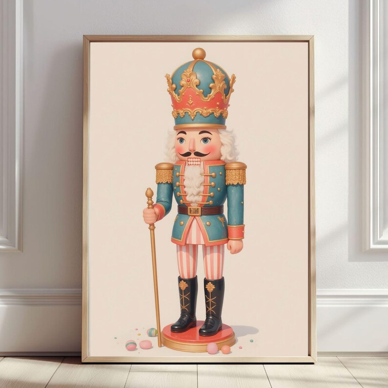 Vintage Nutcracker Art Print Set: Whimsical Christmas Wall Decor ...