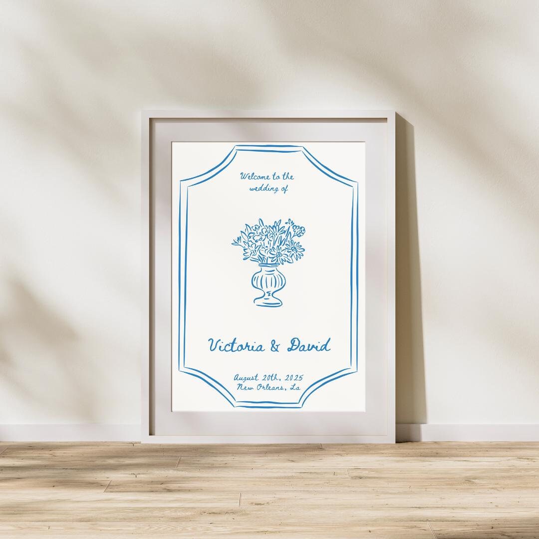 Whimsical Wedding Welcome Sign Template, Handwritten Welcome Sign ...
