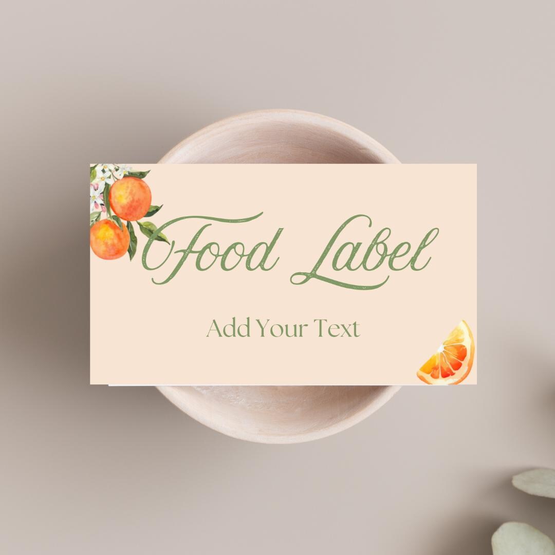 Clementine Baby Shower Party Label Template Little Cutie Orange Gender ...