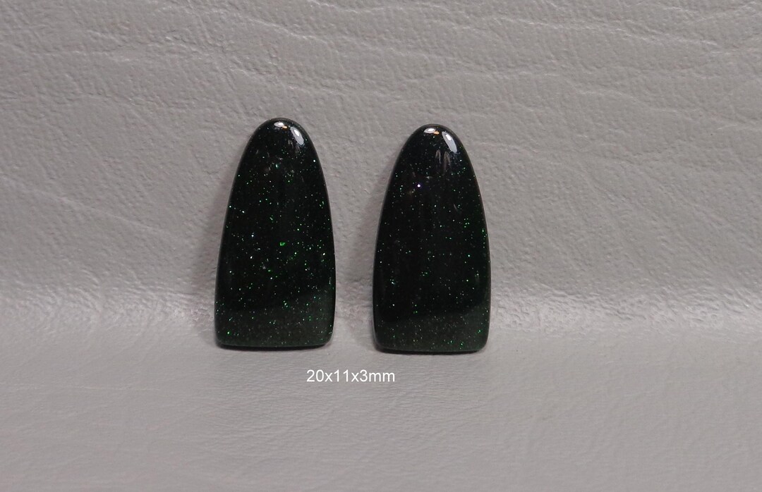Green Goldstone, Aka Monk Stone Matched Pair of Cabochons - Etsy