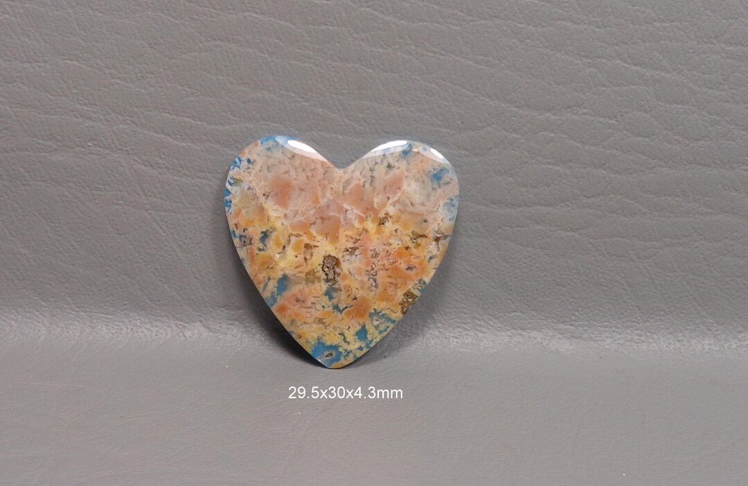 Feather Ridge Plume Agate Backed With Imitation Turquoise Cabochon - Etsy