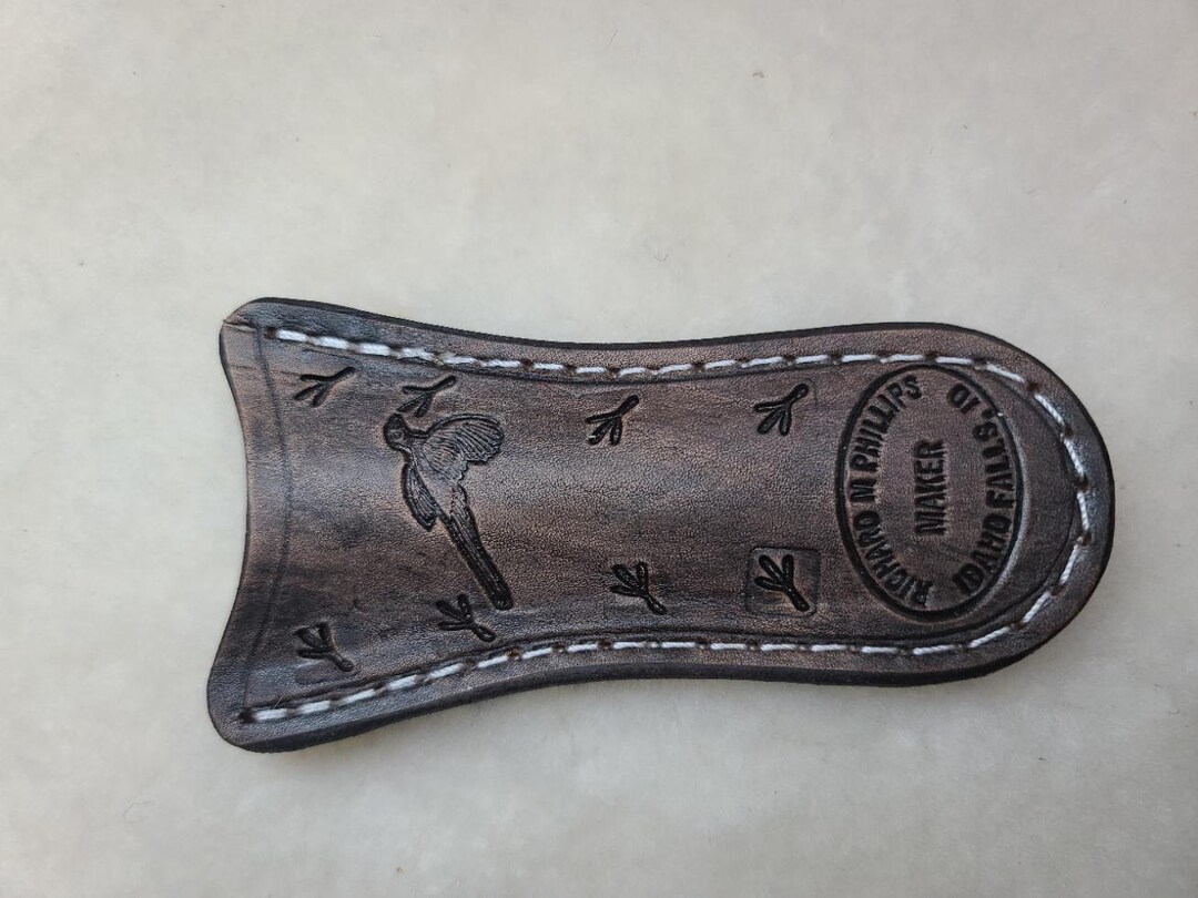 Pheasant Stamped Leather Cast Iron Skillet Handle - Etsy