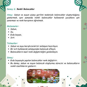 Basılabilir Okul Öncesi Bilim Kiti | Çocuklar İçin Eğlenceli Deney ...