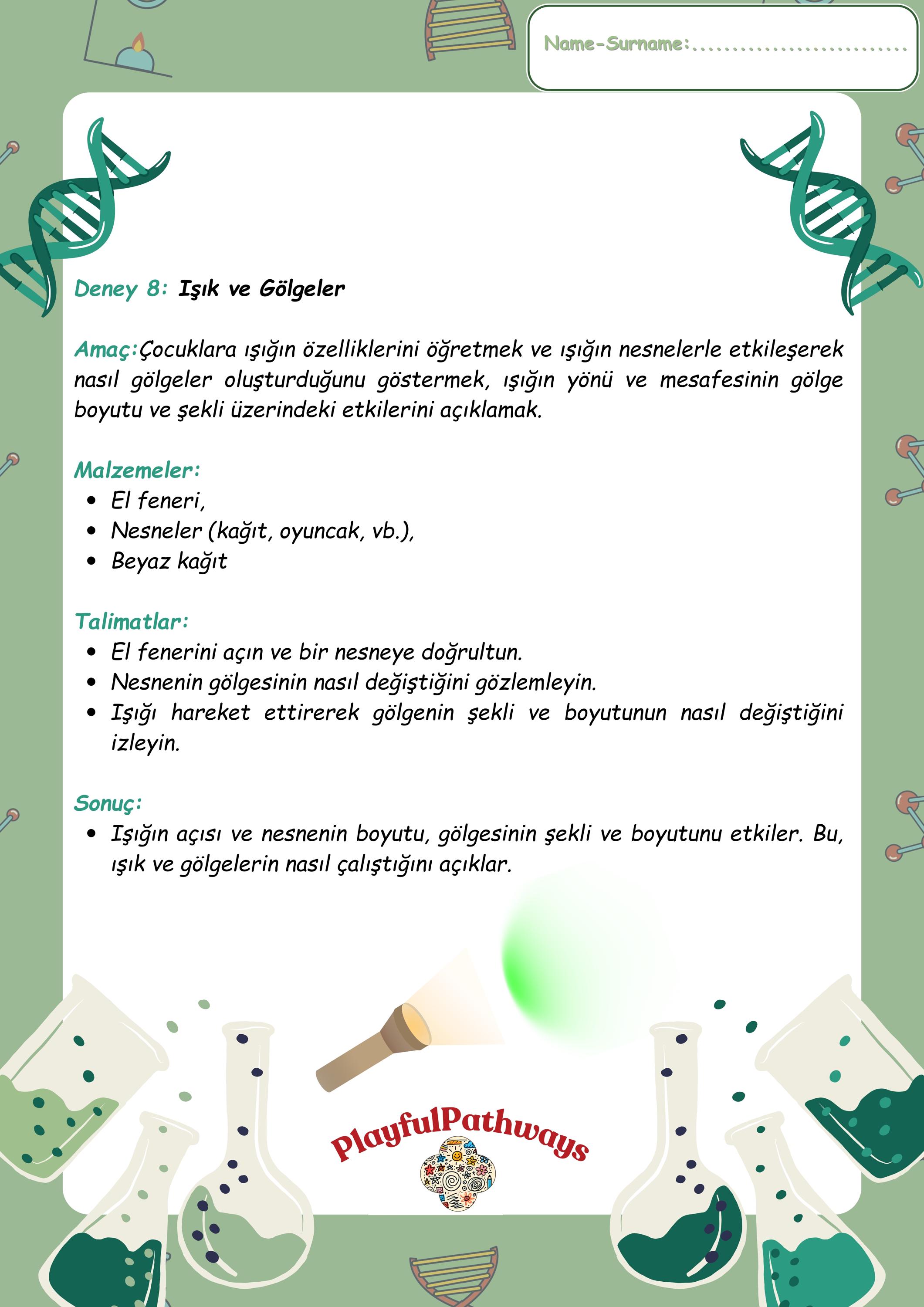 Basılabilir Okul Öncesi Bilim Kiti | Çocuklar İçin Eğlenceli Deney ...