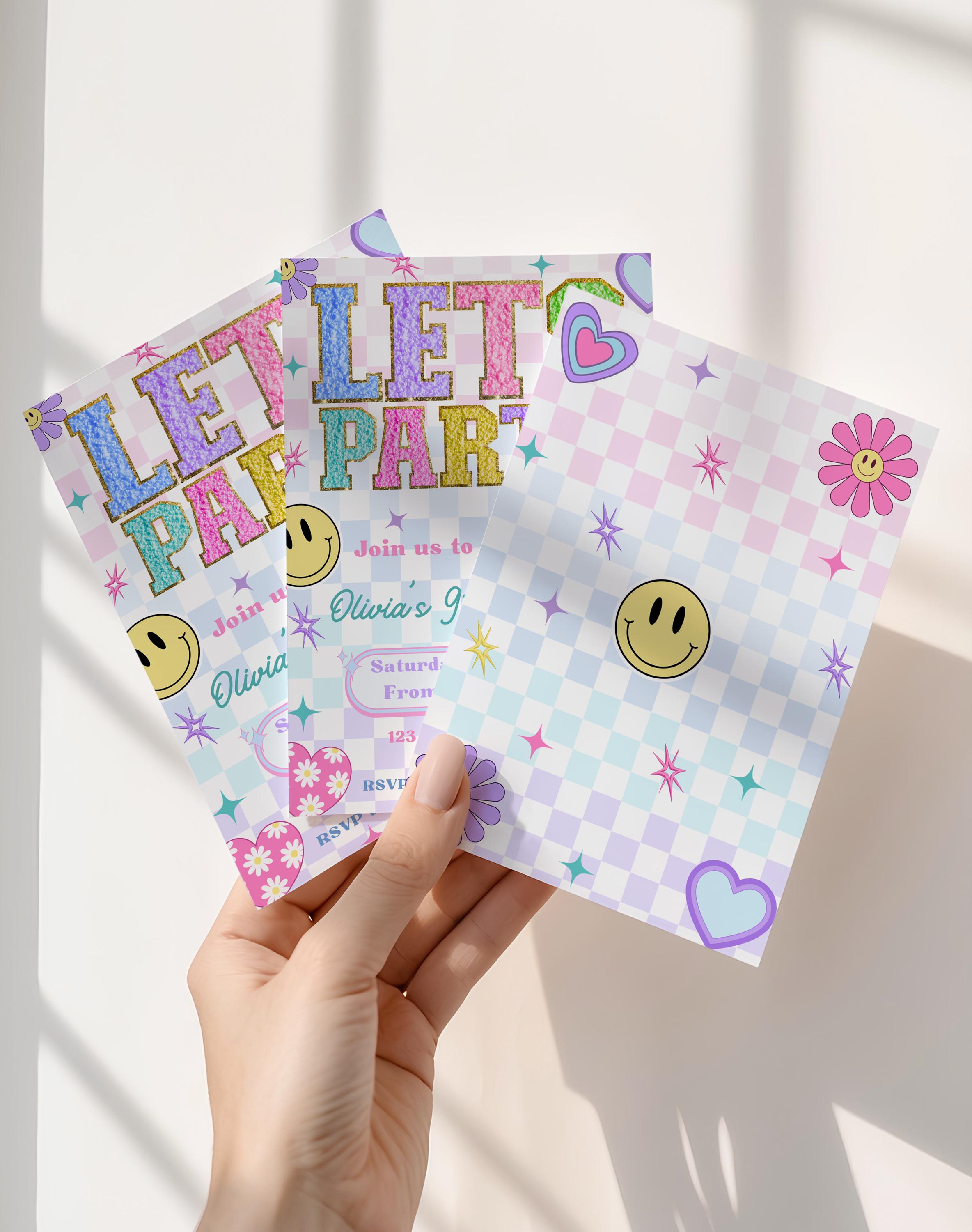 Editable Varsity Patch Birthday Party Invitation Template, Lets Party ...