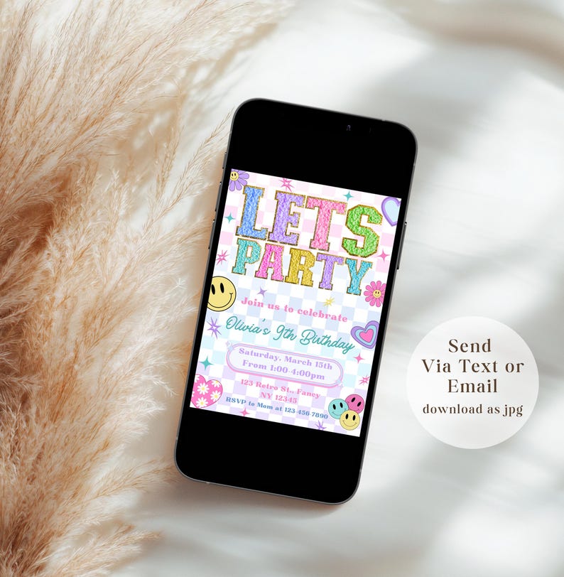 Editable Varsity Patch Birthday Party Invitation Template, Lets Party ...