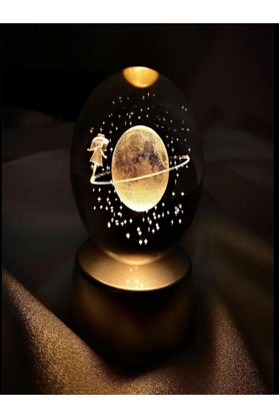 Isfa Home Saturn Girl Glass Globe Unique Saturn Glass Globe, Decorative ...