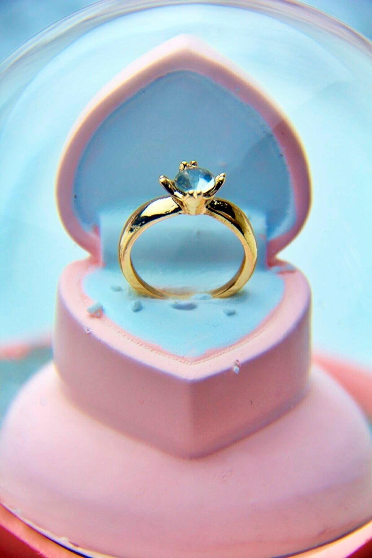 Diamond Engagement Ring Color Changing Musical Snow Globe LED Musical ...