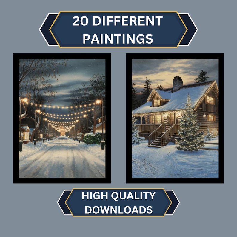 20 Christmas Painting Printables 20 Christmas Printables Christmas Wall ...