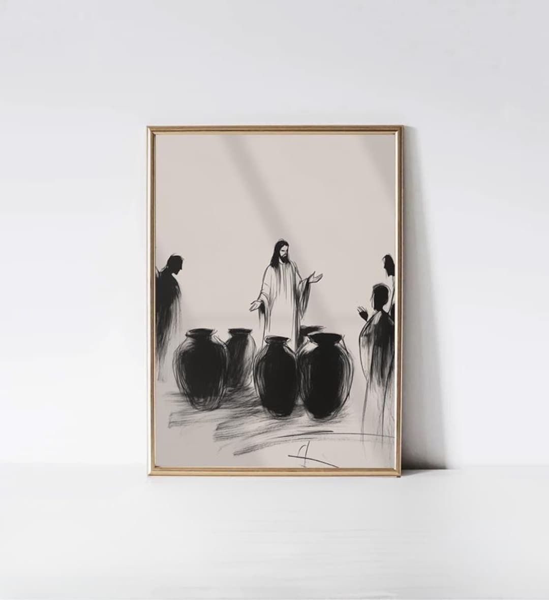 The Wedding at Cana, John 2:1-11, Water Into Wine, Christian Print ...