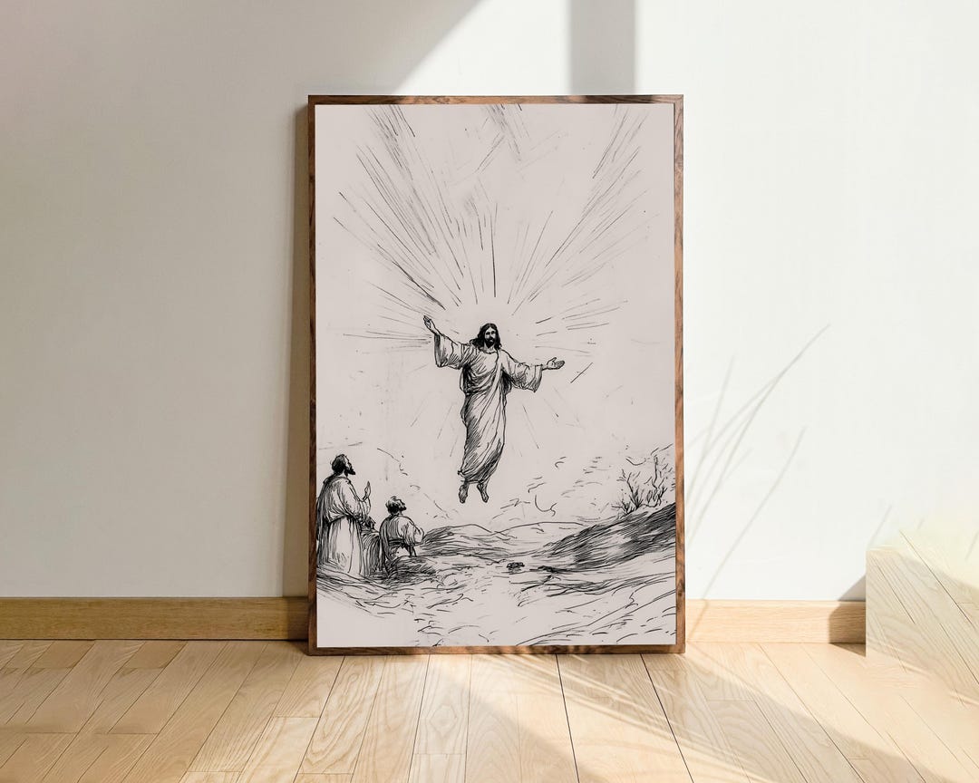 Ascension of Jesus, Jesus Resurrection Printable, Minimalist Vintage ...