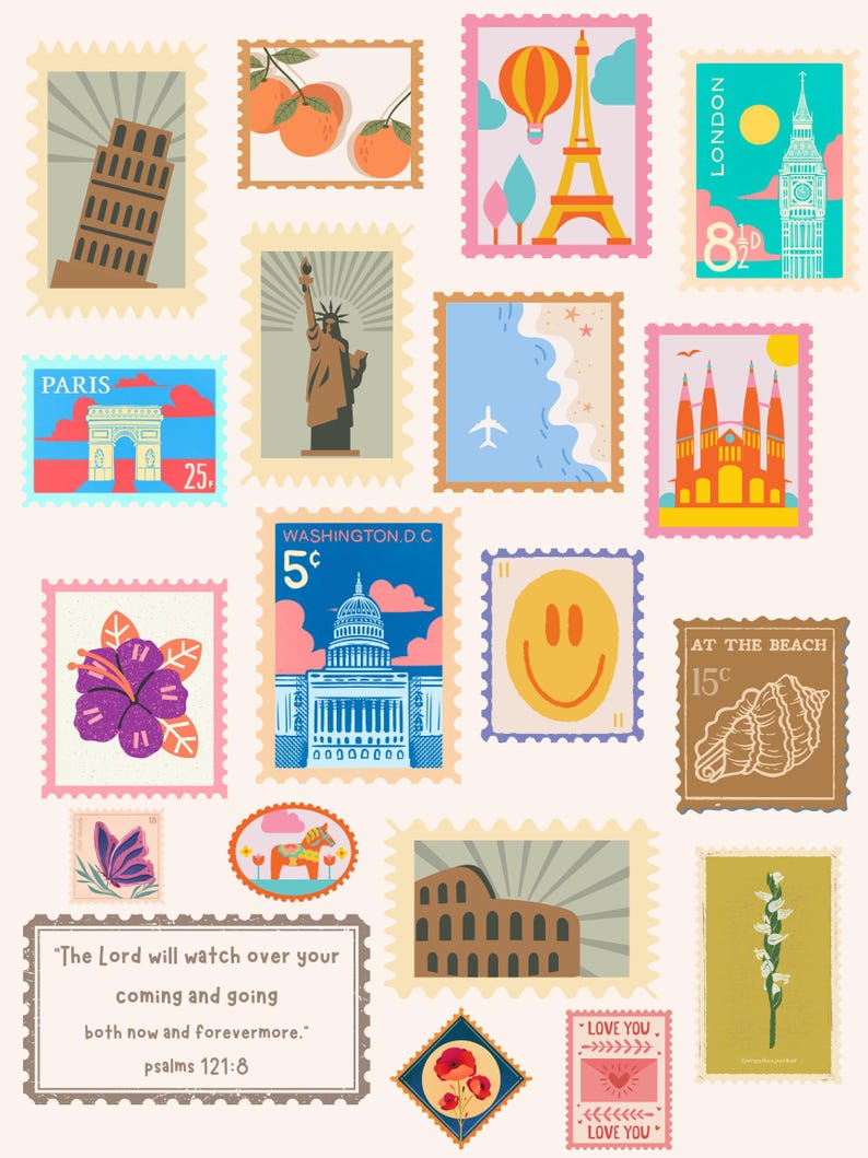 Postage Stamp Bible Verse Print - Etsy