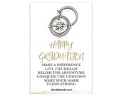 Happy Graduation Card Graduation Gift Compass Keyring - Etsy
