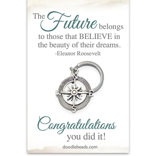 Graduation Compass Keychain Congratulations Graduate Card | Etsy