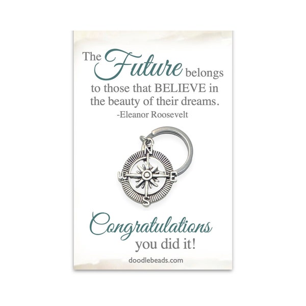 Engraved Compass Keychain - Etsy