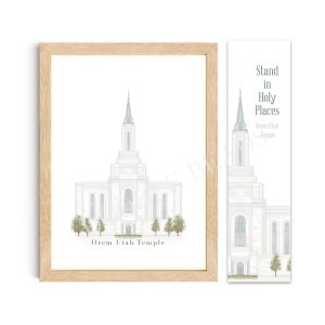 Orem Utah Temple Watercolor Art Print, LDS Mormon Temples Picture ...