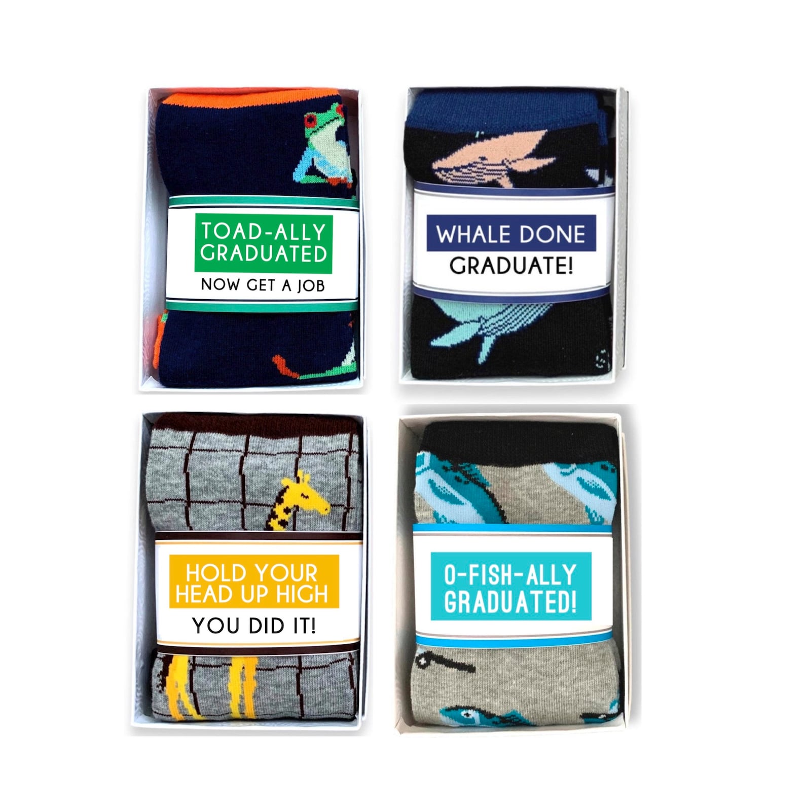 Funny Graduation Socks, Graduation Gift Ideas for Boys, O-fish-ally ...