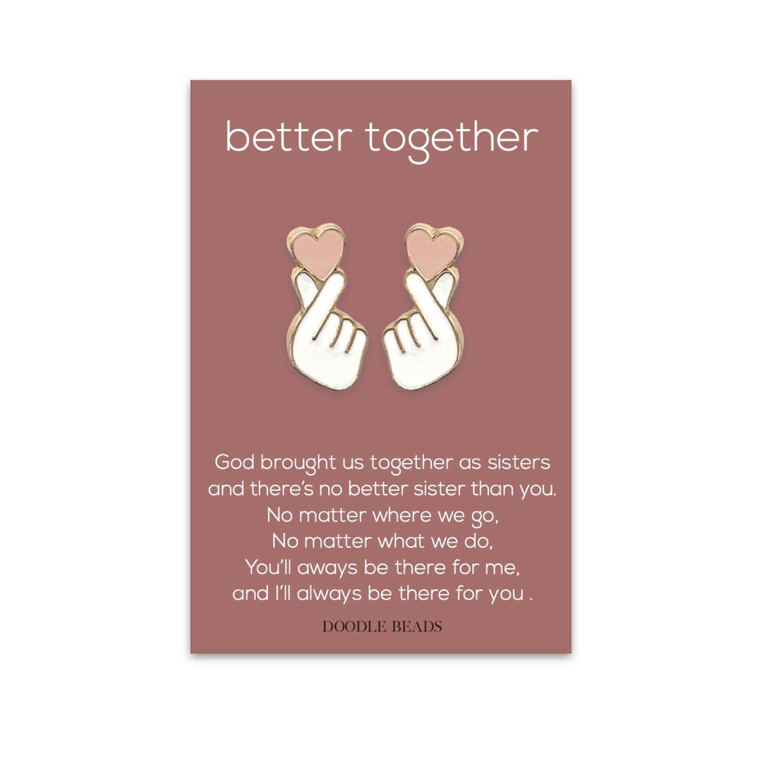 Sister to Sister Gifts, Sisters Pins, Love Sign Finger Heart Enamel Pin ...
