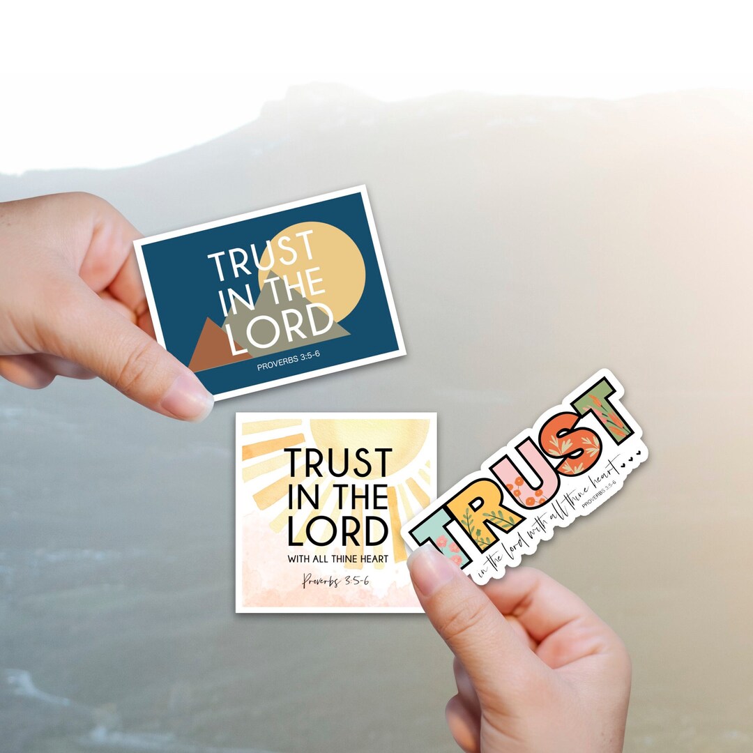 Trust in the Lord Sticker, Encouraging Inspirational Stickers, Floral ...