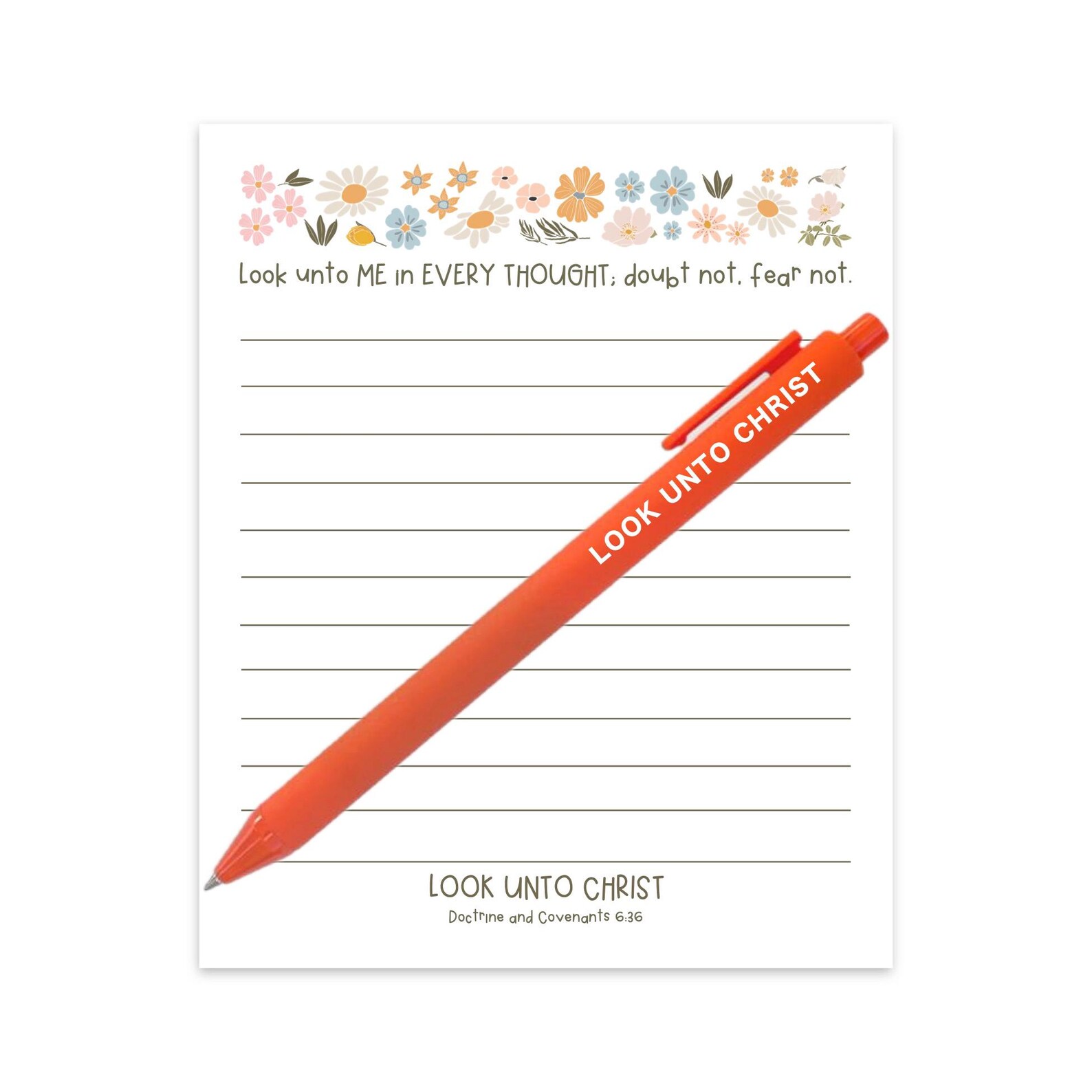 2025 LDS Youth Theme Look Unto Christ Notepad | Lined Notepad and Pen ...
