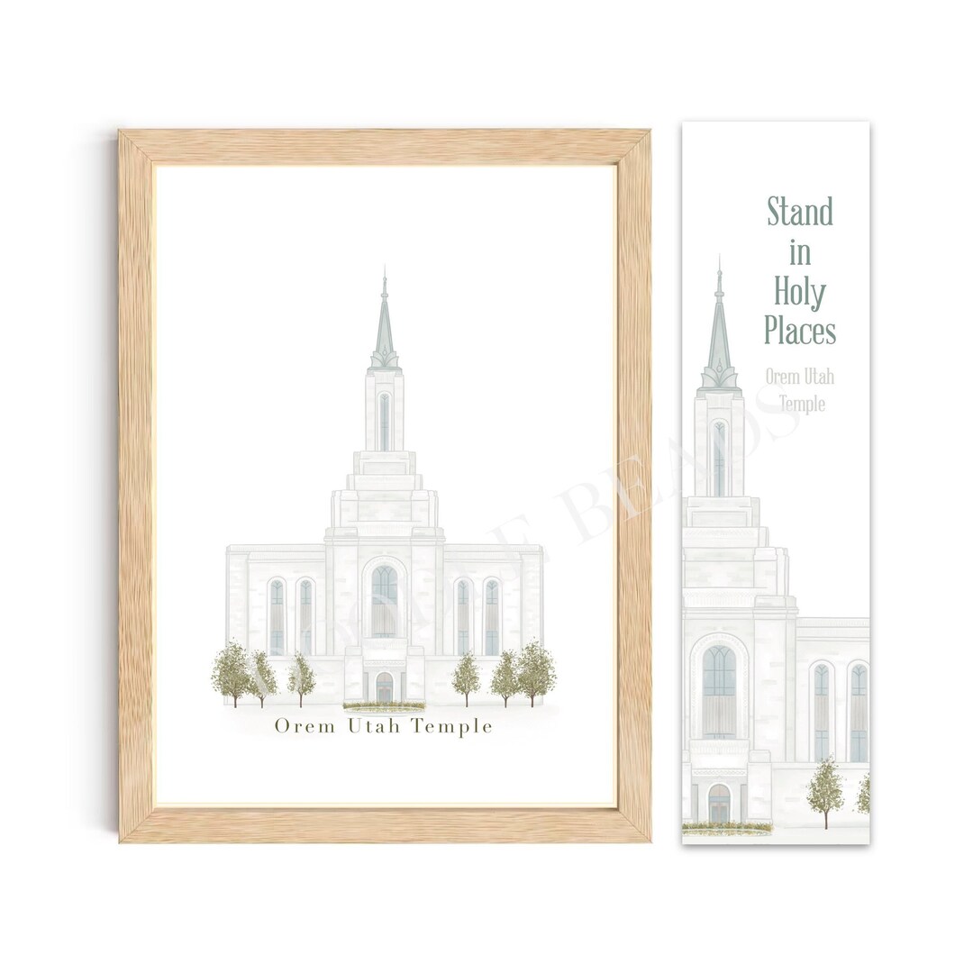 Orem Utah Temple Watercolor Art Print, LDS Mormon Temples Picture ...