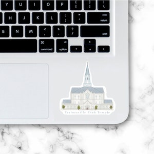 Taylorsville Utah LDS Temple Sticker, Latter Day Temples Watercolor Art ...