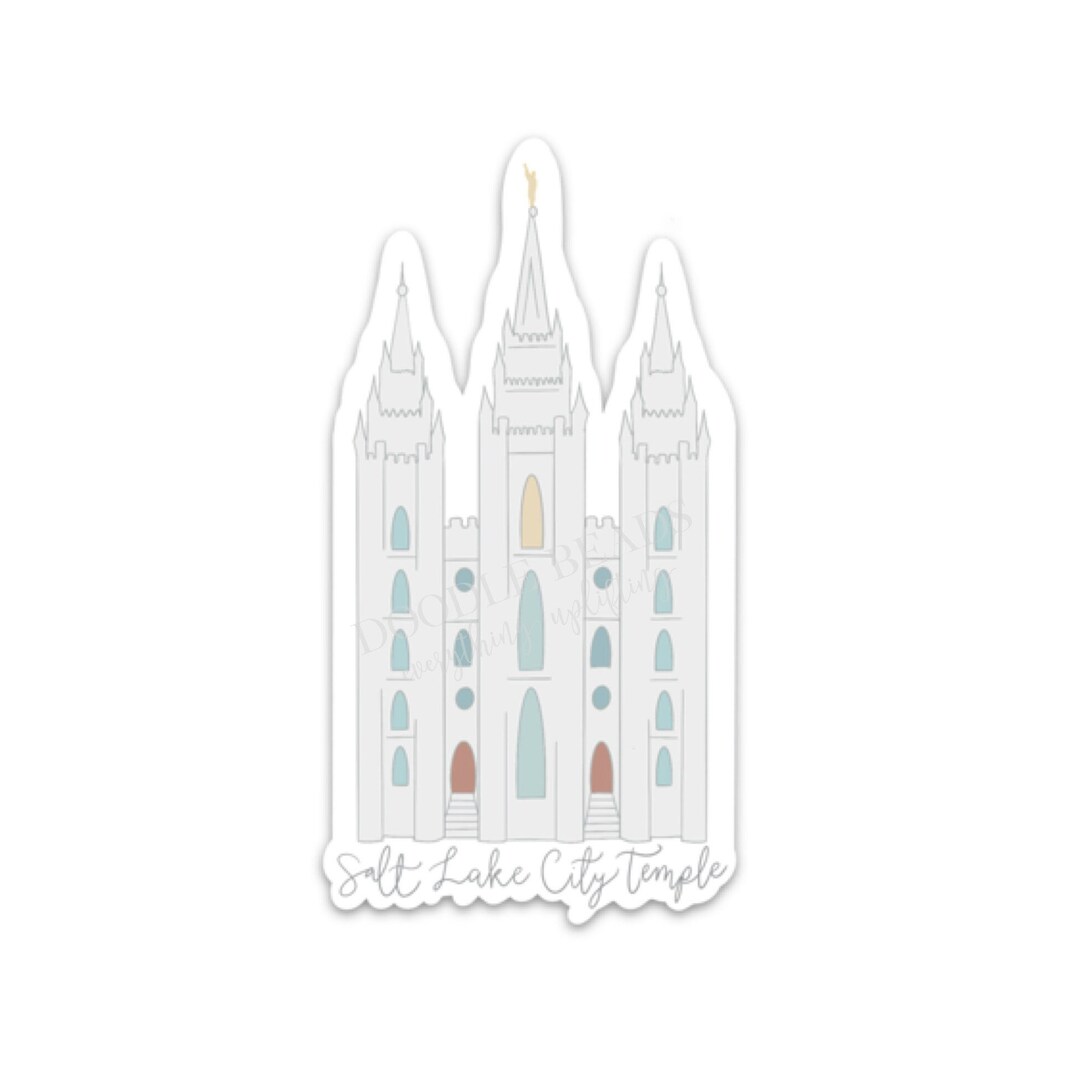Salt Lake Temple Sticker, Vinyl Decal, LDS Temples Sticker Art, Salt ...