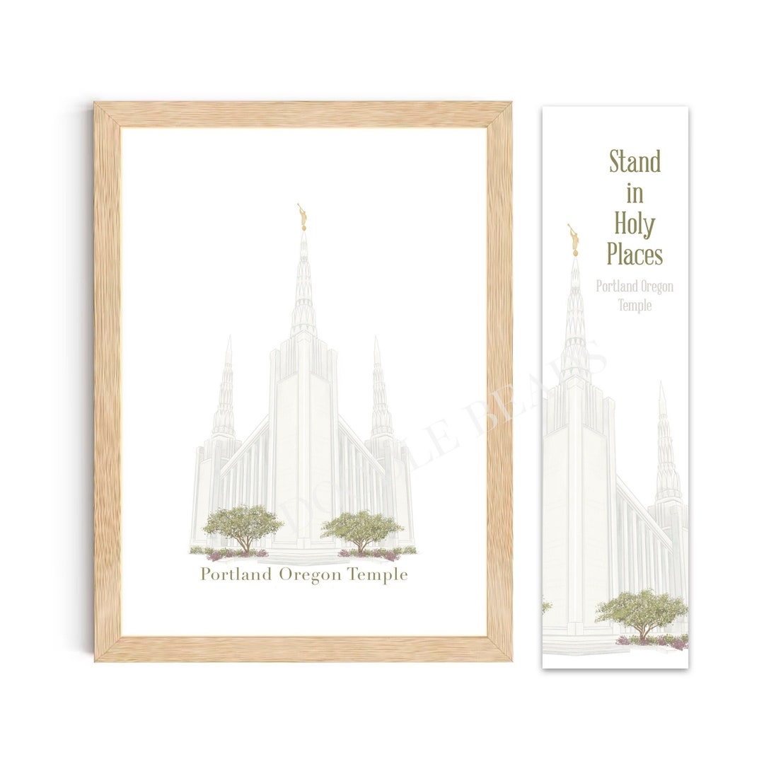 Portland Oregon Temple Watercolor Art Print, Bookmarks, LDS Temple ...