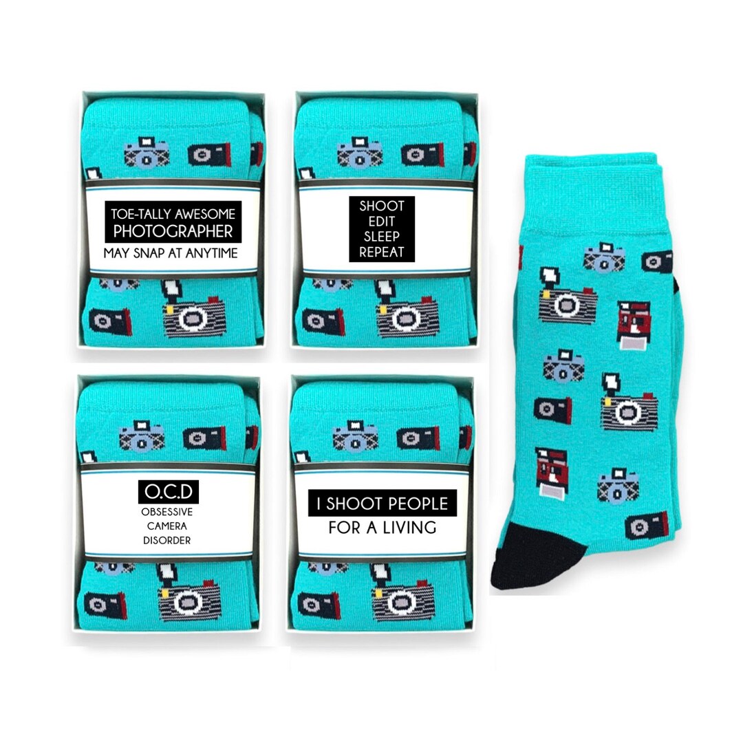 Unisex Camera Socks for Photographer, Funny Photography Gifts for Men ...