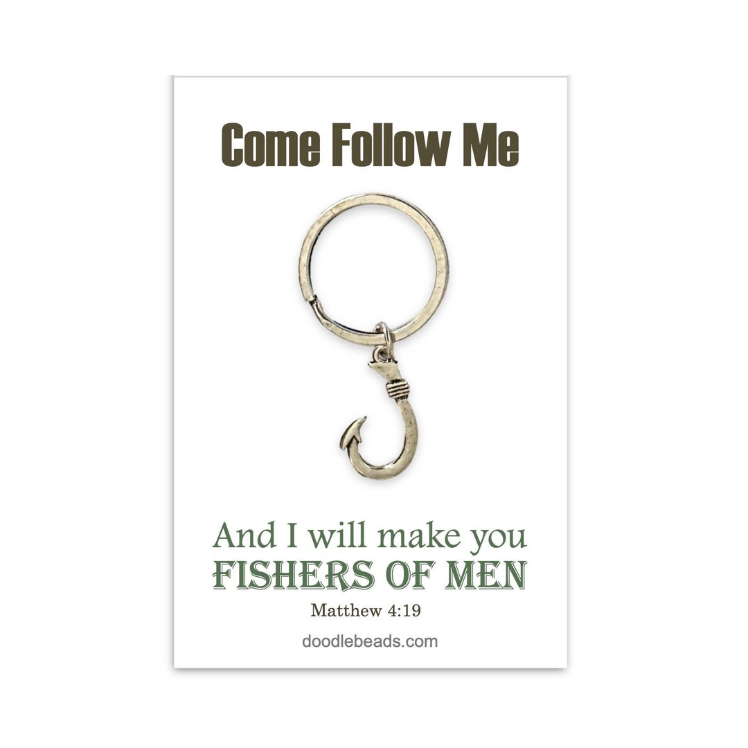 Fishers of Men Keyring Gift & Come Follow Me Card, Matthew 4:19 Bible ...