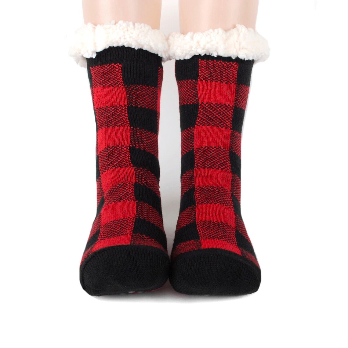 Plush Fleece Lined Sherpa Slipper Socks for women Colorful | Etsy