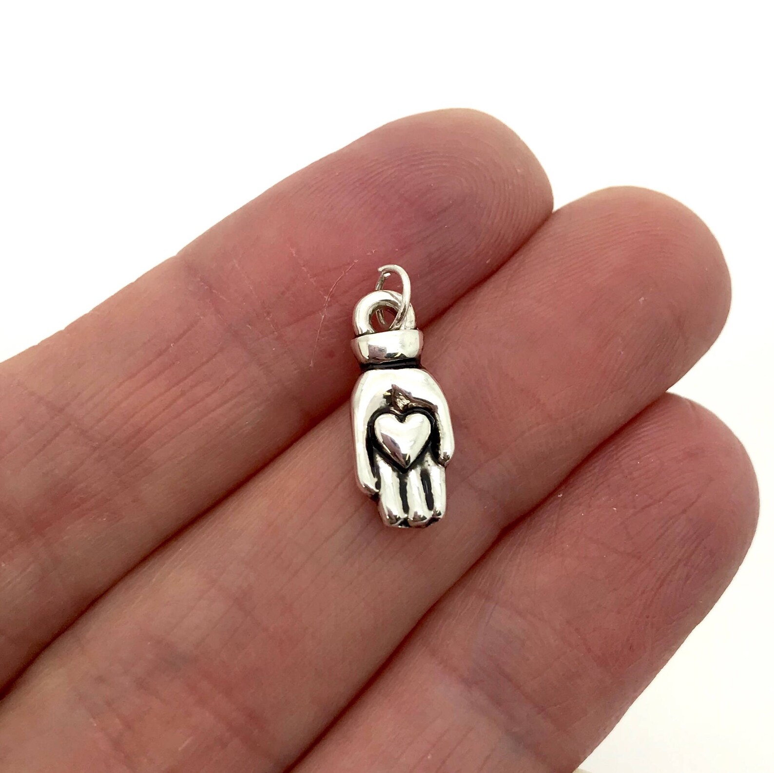 Heart in Hand Charm Helping Hands Charm Charity Never - Etsy