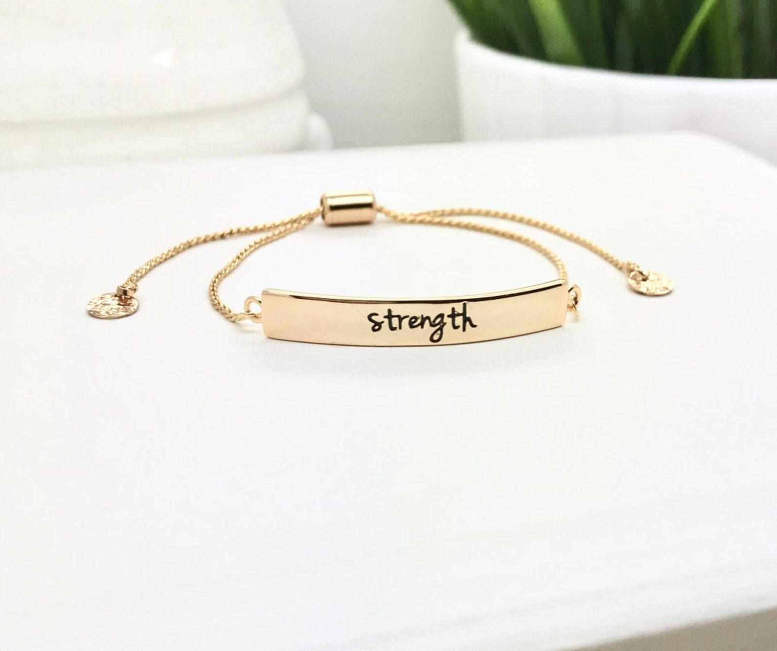 Strength Bracelet Mantra Bracelet Strong Women You Can Do - Etsy