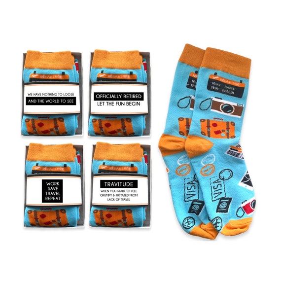 Fun Travel Theme Socks for Women Gift for Traveler Going on - Etsy