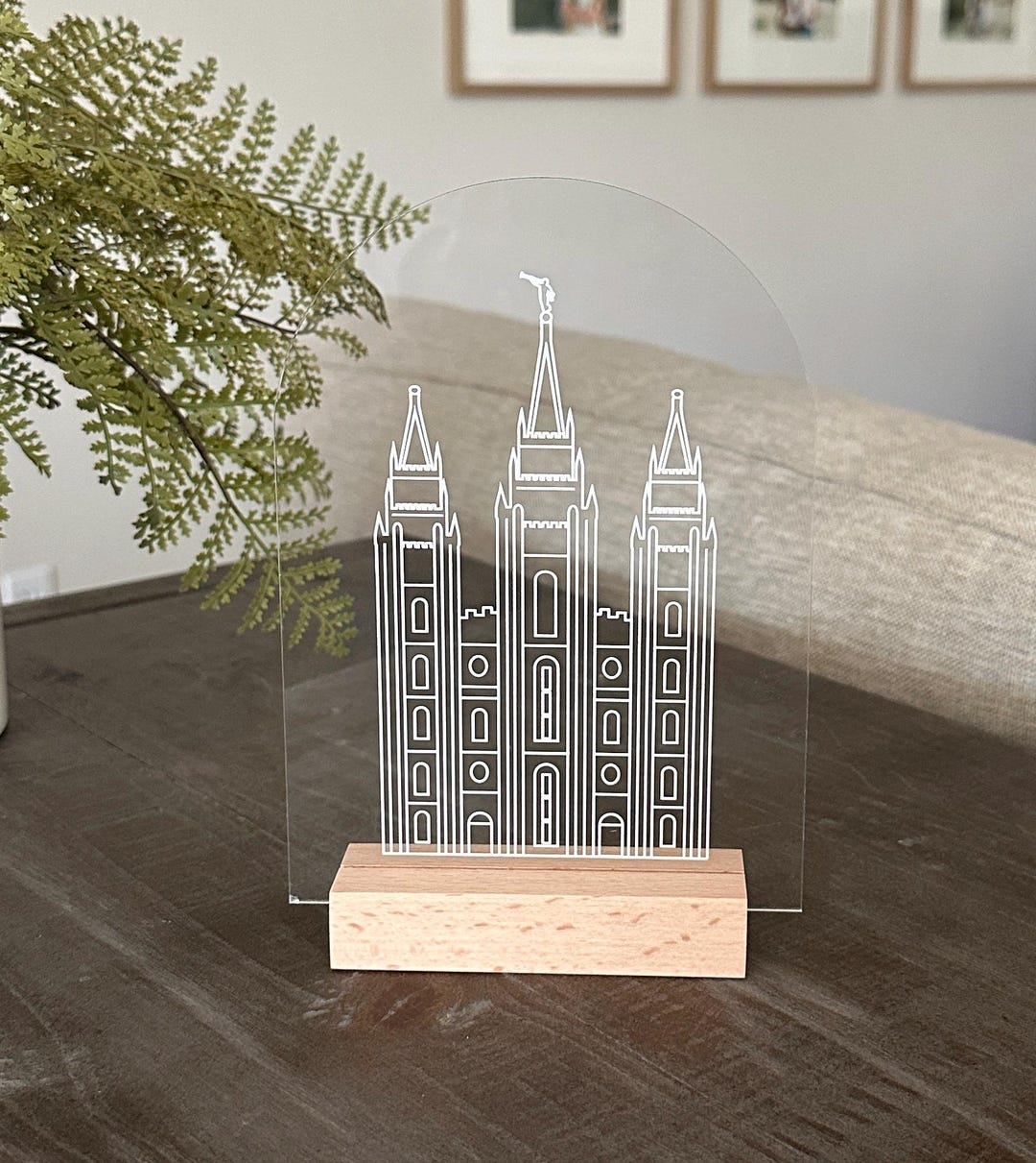 Salt Lake Temple Acrylic Art – Engraved LDS Temple Picture, 5x7 Arch ...