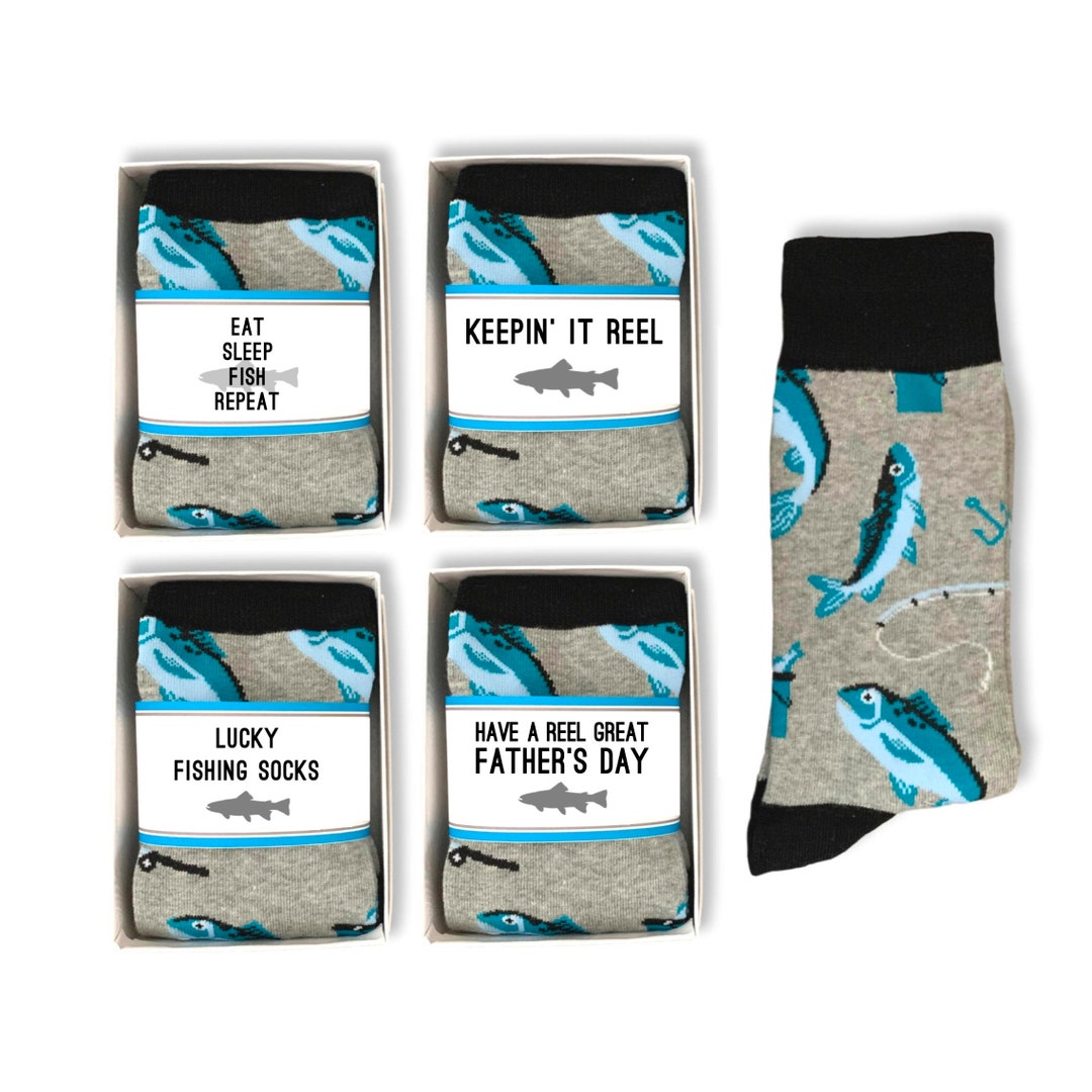 Fishing Gift for Men, Fisherman Gift, Fish Socks for Him, Dad Fishing ...