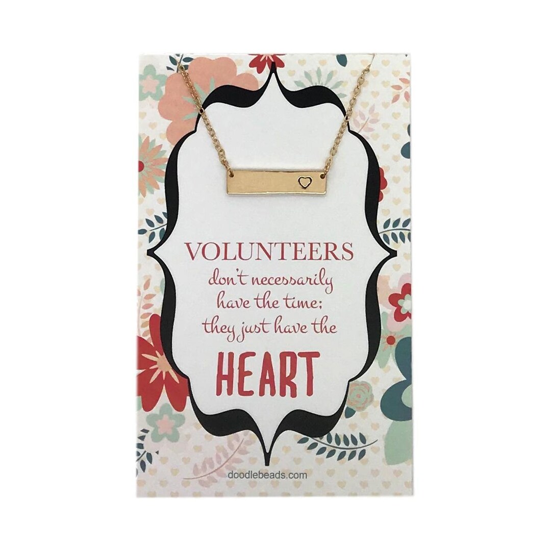 Gift for Volunteers, Silver or Gold Heart Barnecklace, "volunteers Don ...