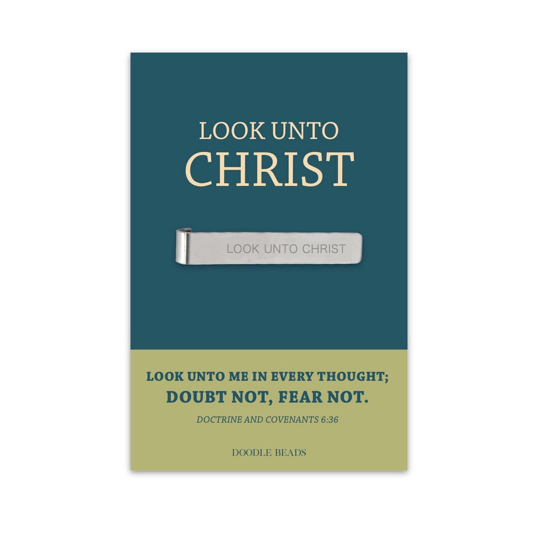 Look Unto Christ Tie Bar | 2025 LDS Youth Theme Engraved Tie Clip | D&C ...