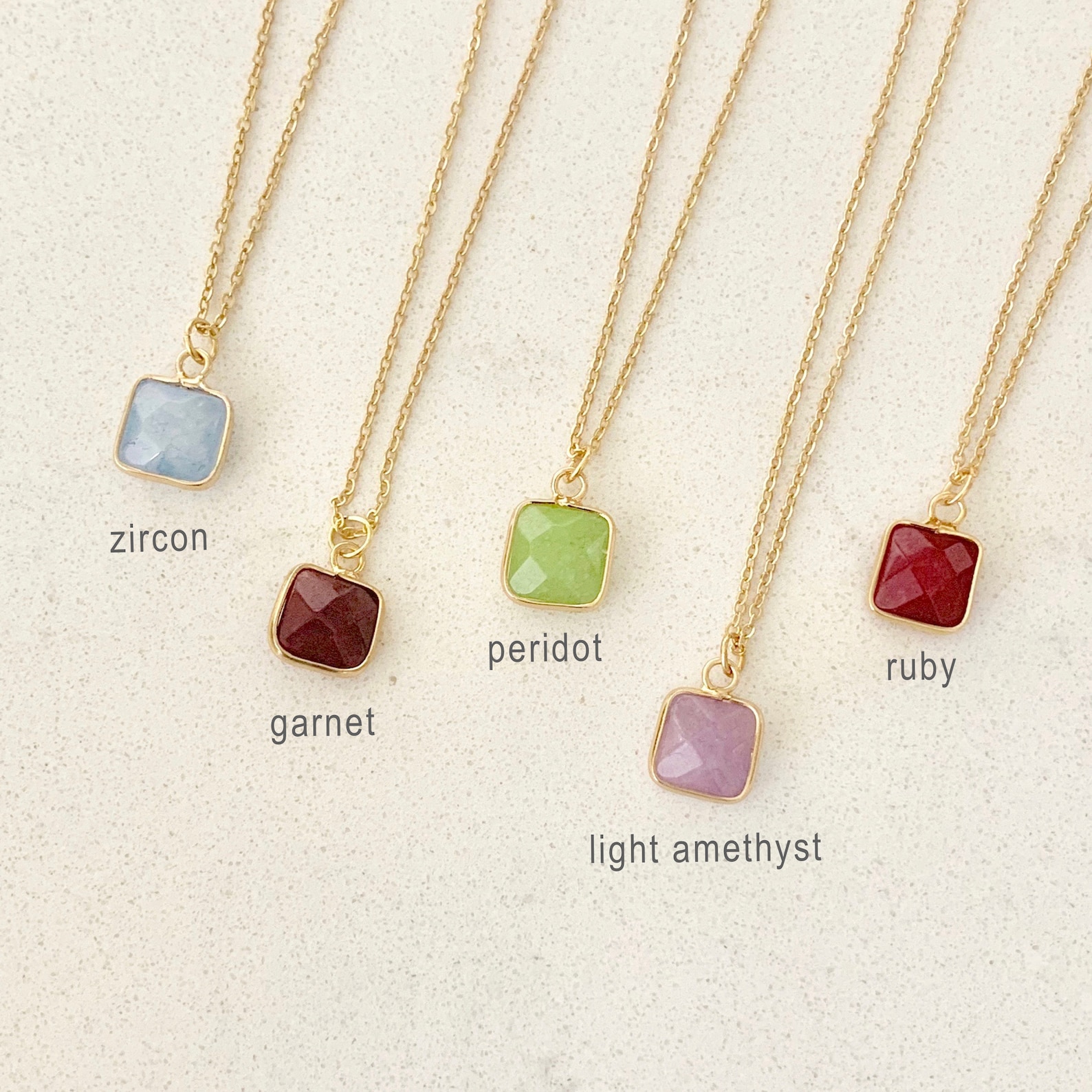 June Birthstone Necklace Personalized Light Amethyst | Etsy