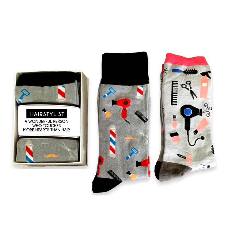 Gifts for Hairdresser, Hair Stylist Socks for Men, Women, Licensed ...
