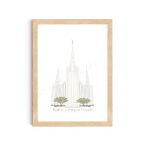 Portland Oregon Temple Watercolor Art Print, Bookmarks, LDS Temple ...