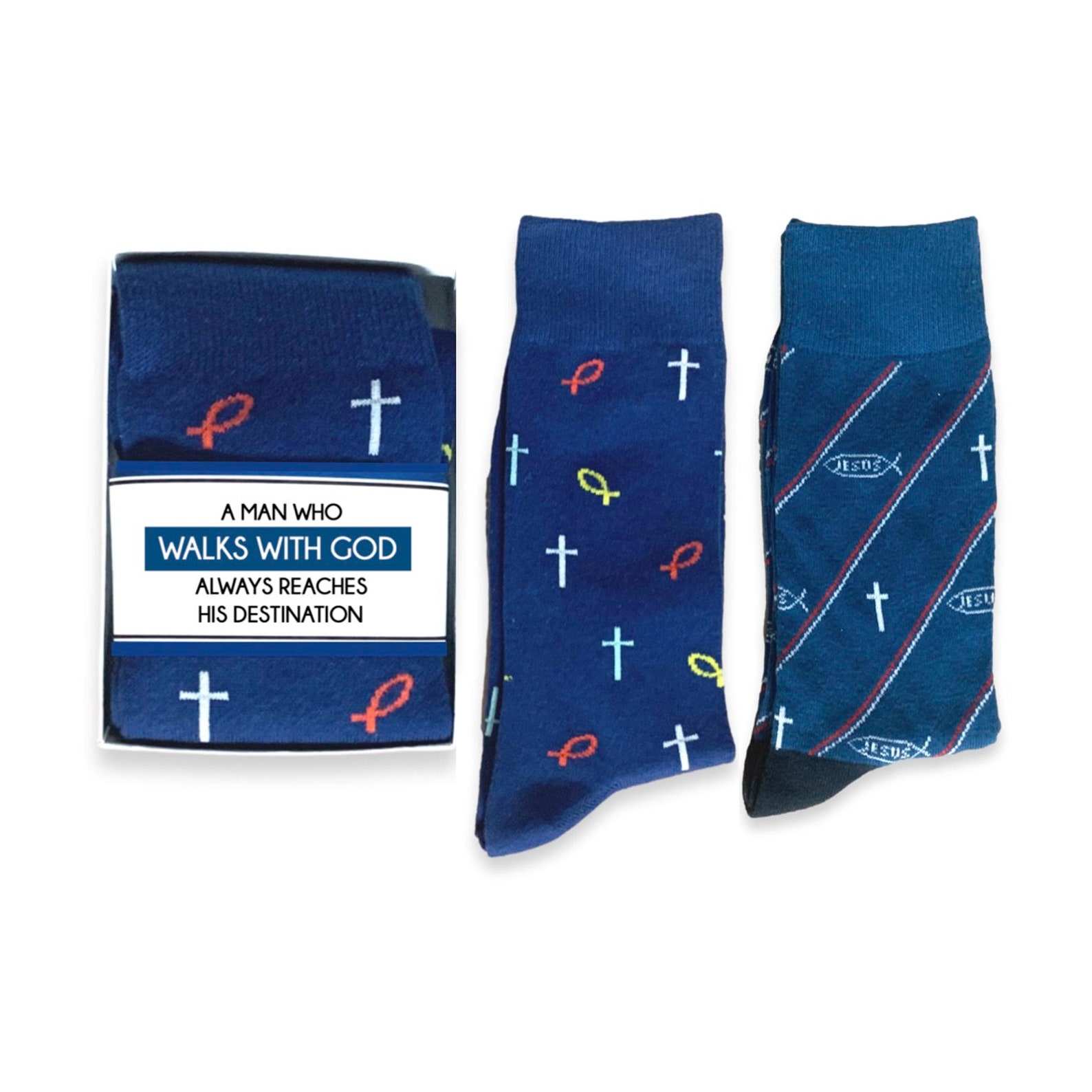 Pastor Gift, Pastor Appreciation, Christian Socks & Wrap, Jesus Fish ...