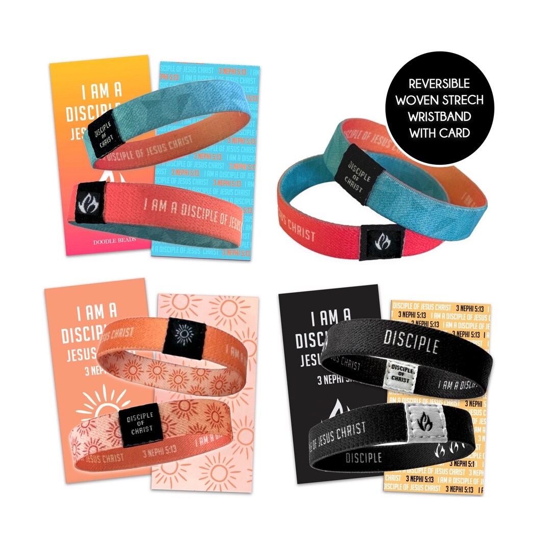 2024 Youth Theme Woven Stretch Reversible Wristband I Am a Disciple of ...