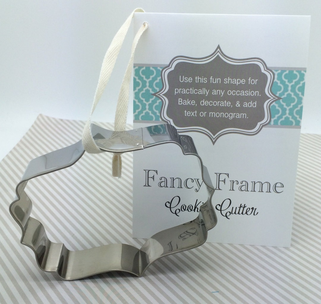 Frame Cookie Cutter Fancy Plaque Flourish Cookie Cutter W/ Recipe Card ...