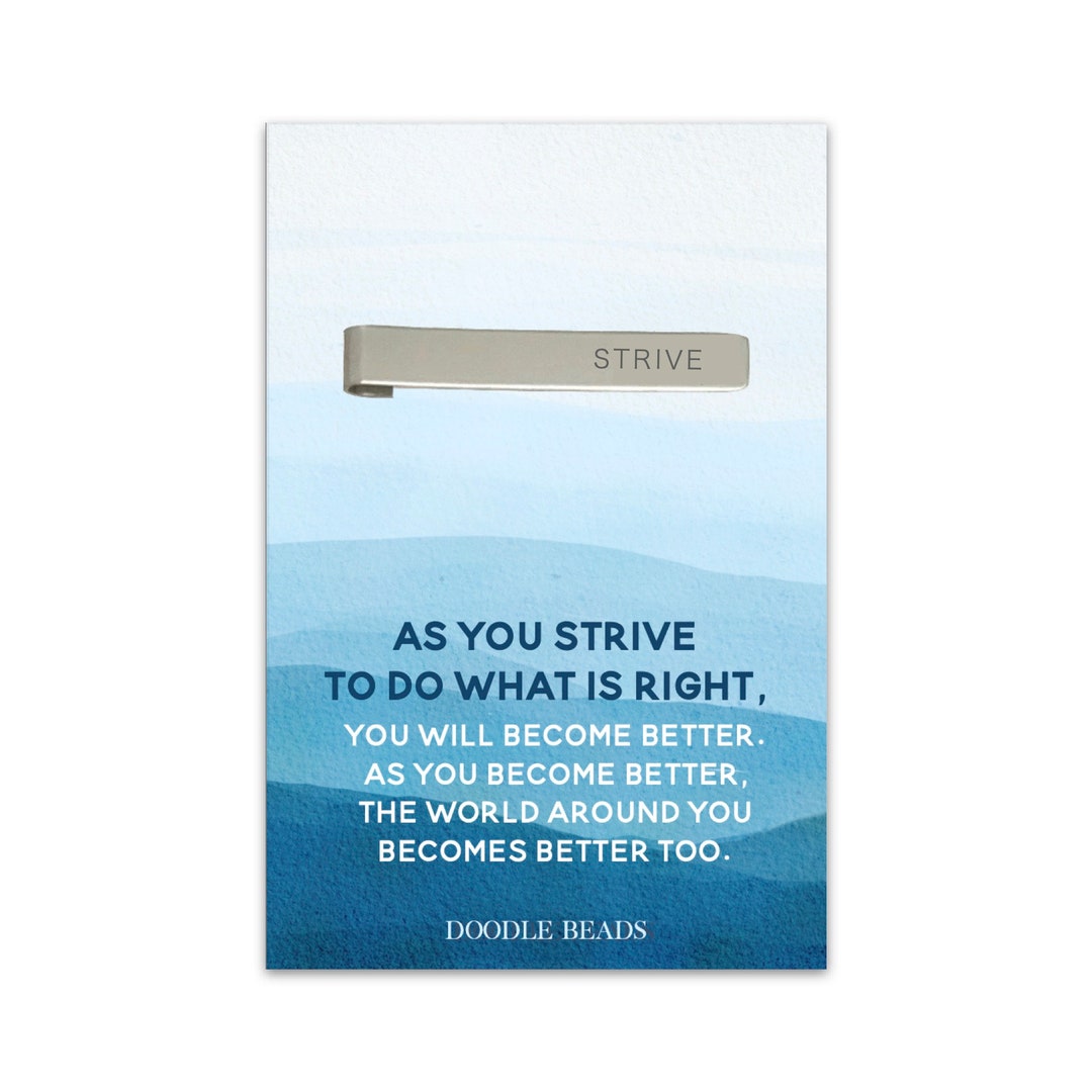 Strive to Be Tie Bar, Tie Clip, Strive to Become Better, Christian Do ...